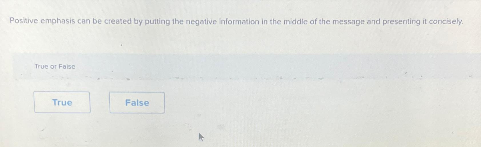 Solved Positive emphasis can be created by putting the | Chegg.com