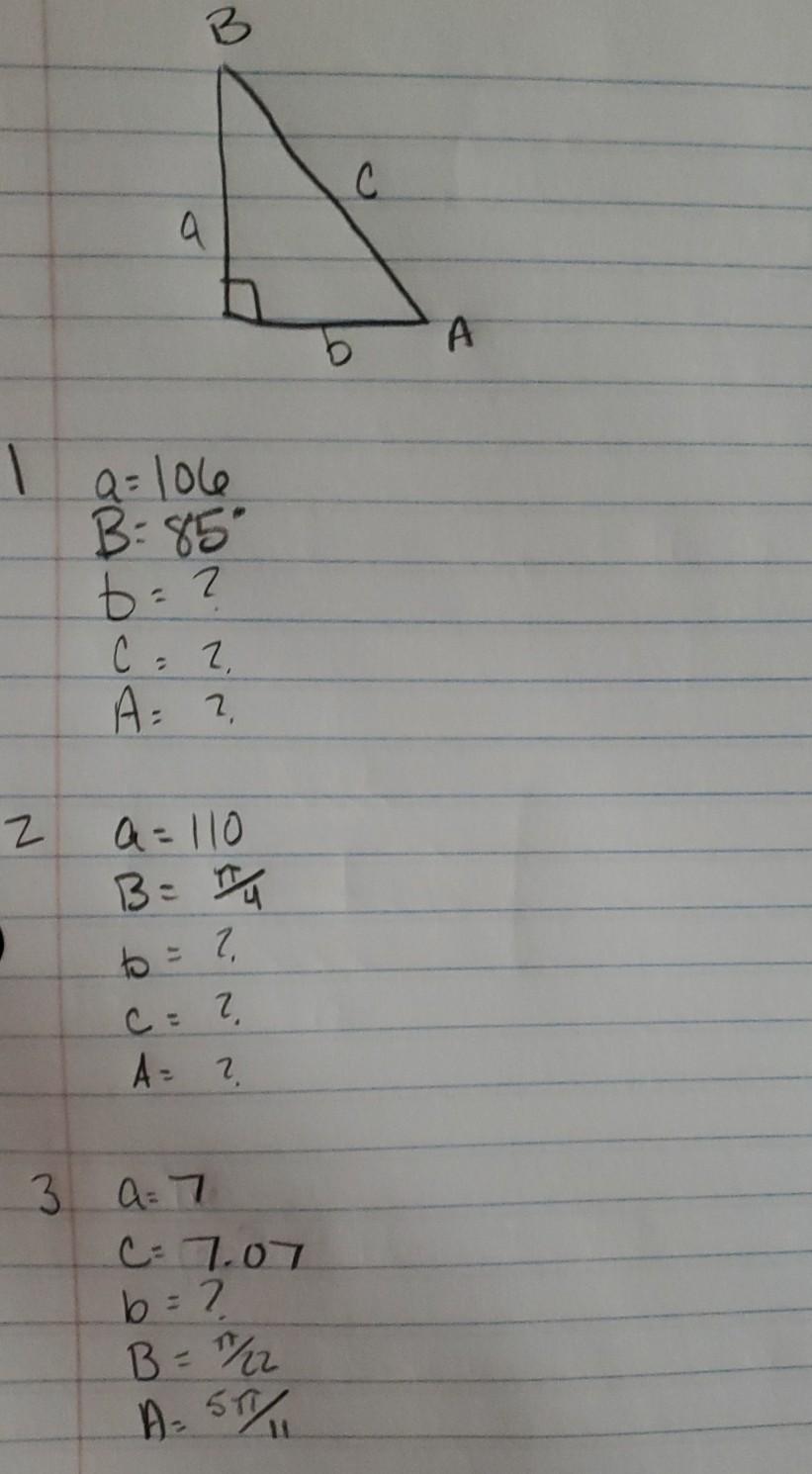 Solved B 2 C . a A a = 106 B: 85" b = ? С C: 2. A= ? Z a=110 | Chegg.com