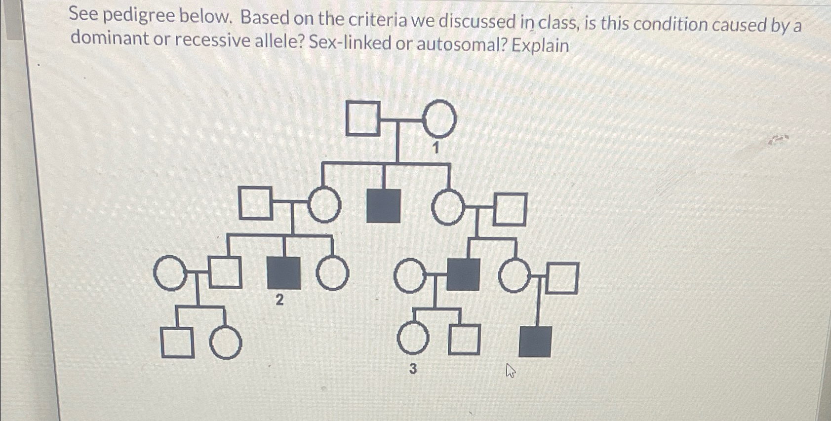 Solved See pedigree below. Based on the criteria we | Chegg.com