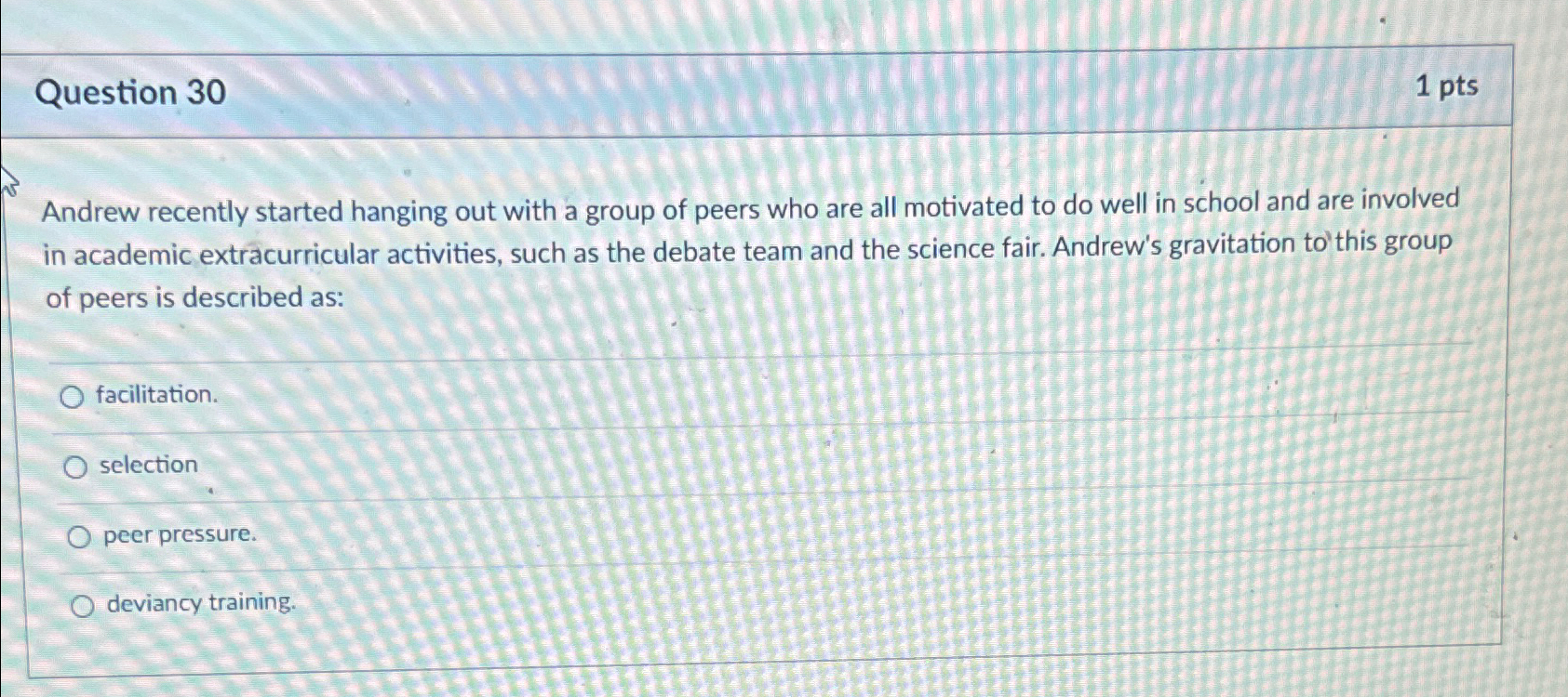 Solved Question 301 ﻿ptsAndrew recently started hanging out | Chegg.com