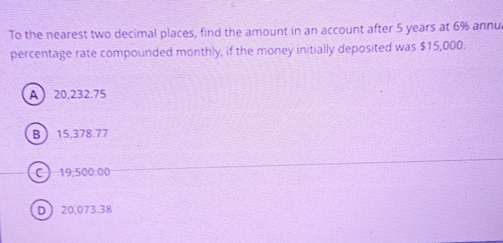 Solved To the nearest two decimal places, find the amount in | Chegg.com