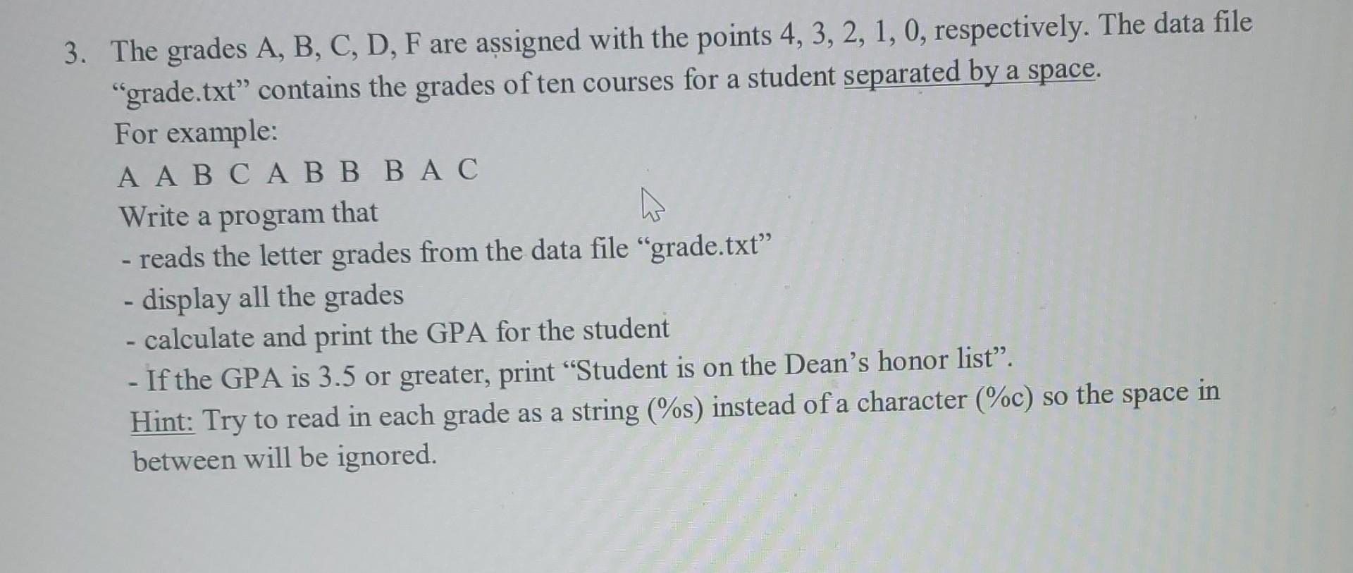 Solved write a c program not a cplusplus.note that the one | Chegg.com