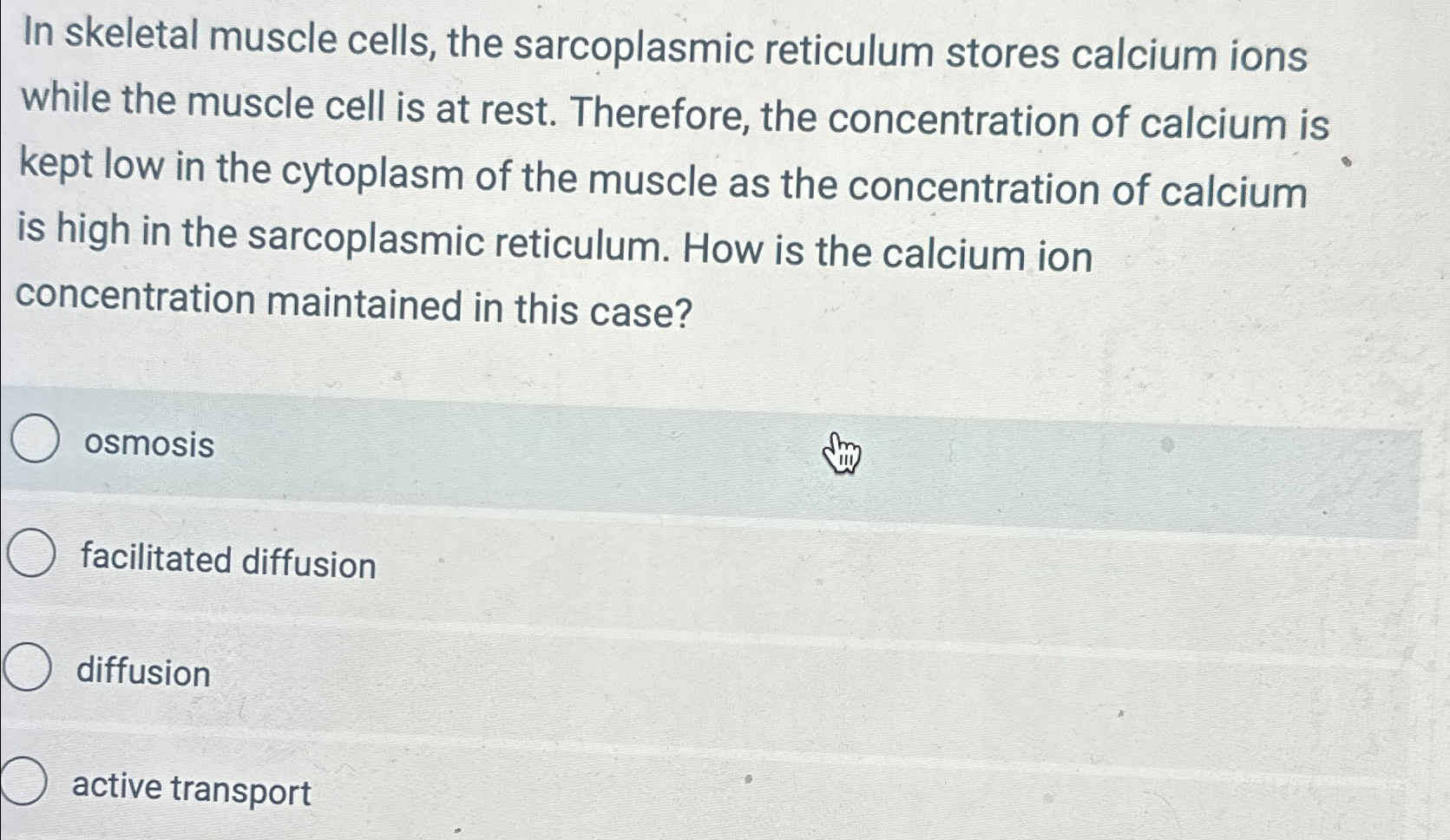 Solved In skeletal muscle cells, the sarcoplasmic reticulum | Chegg.com