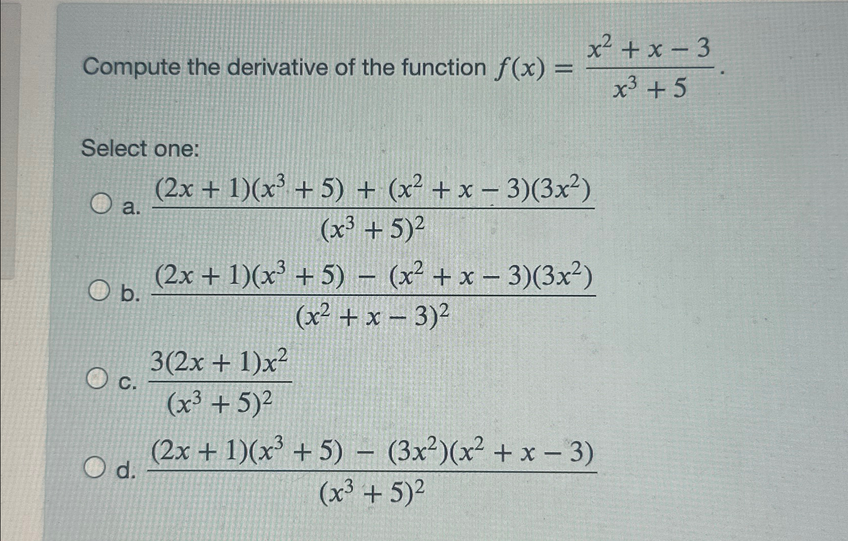 Solved Compute the derivative of the function | Chegg.com