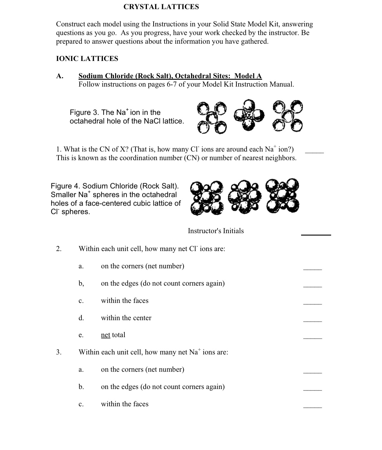 Solved CRYSTAL LATTICESConstruct each model using the | Chegg.com