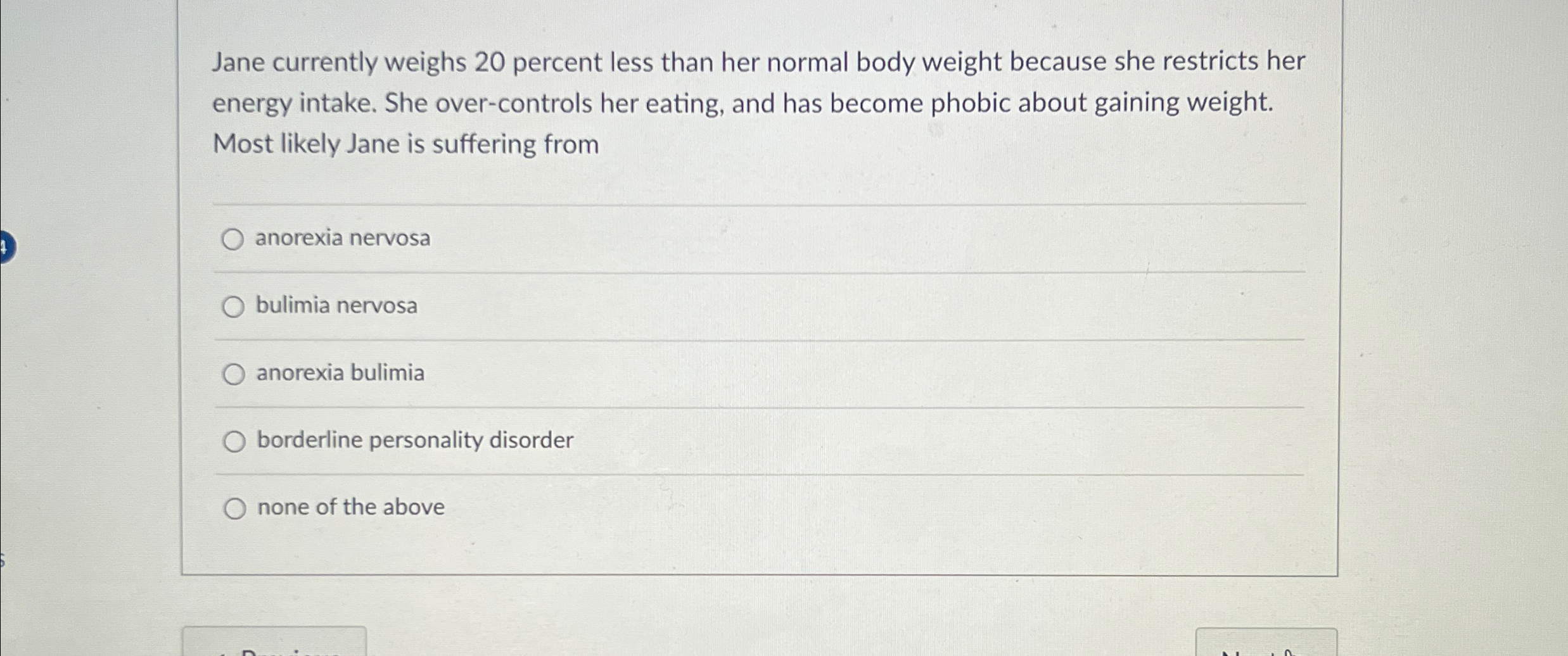 Solved Jane currently weighs 20 ﻿percent less than her | Chegg.com