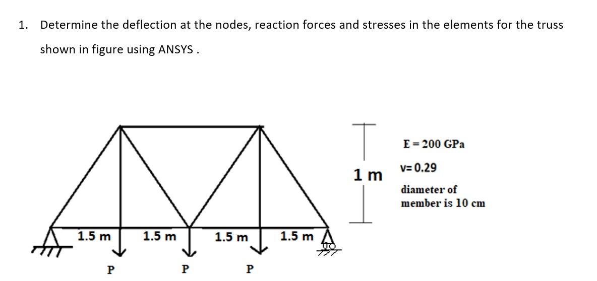 Solved 1. Determine the deflection at the nodes, reaction | Chegg.com
