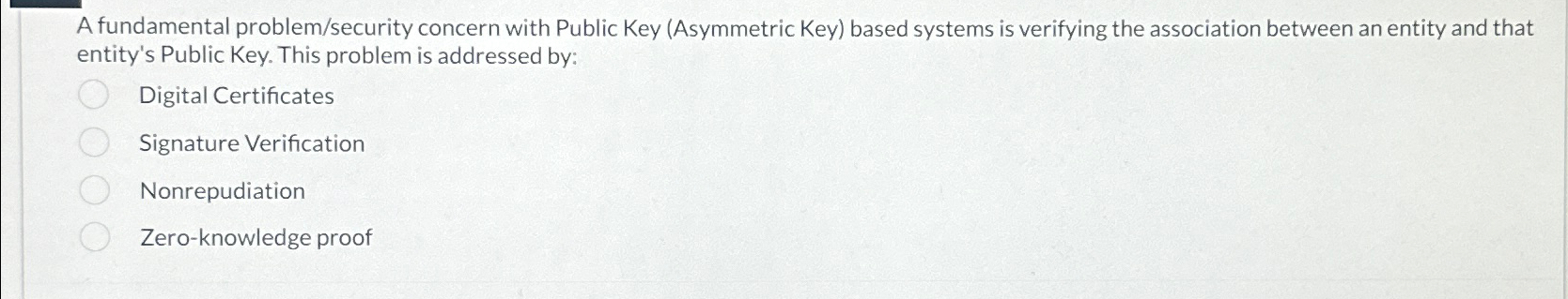 Solved A fundamental problem/security concern with Public | Chegg.com