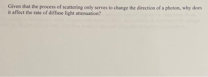 Solved Given that the process of scattering only serves to | Chegg.com