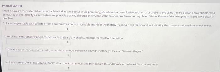 Solved Listed below are four potential errors or problems | Chegg.com