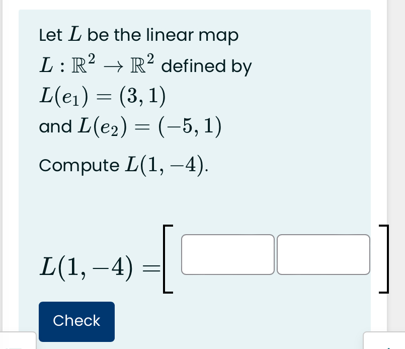 Solved Let L ﻿be the linear map L:R2→R2 ﻿defined by | Chegg.com