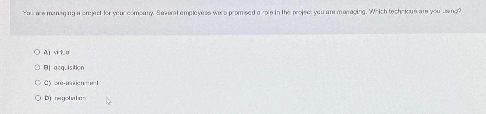 Solved You are managing a project for your company. Several | Chegg.com