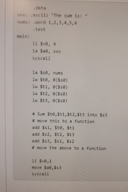 given the following mips32 program move the indicated | Chegg.com