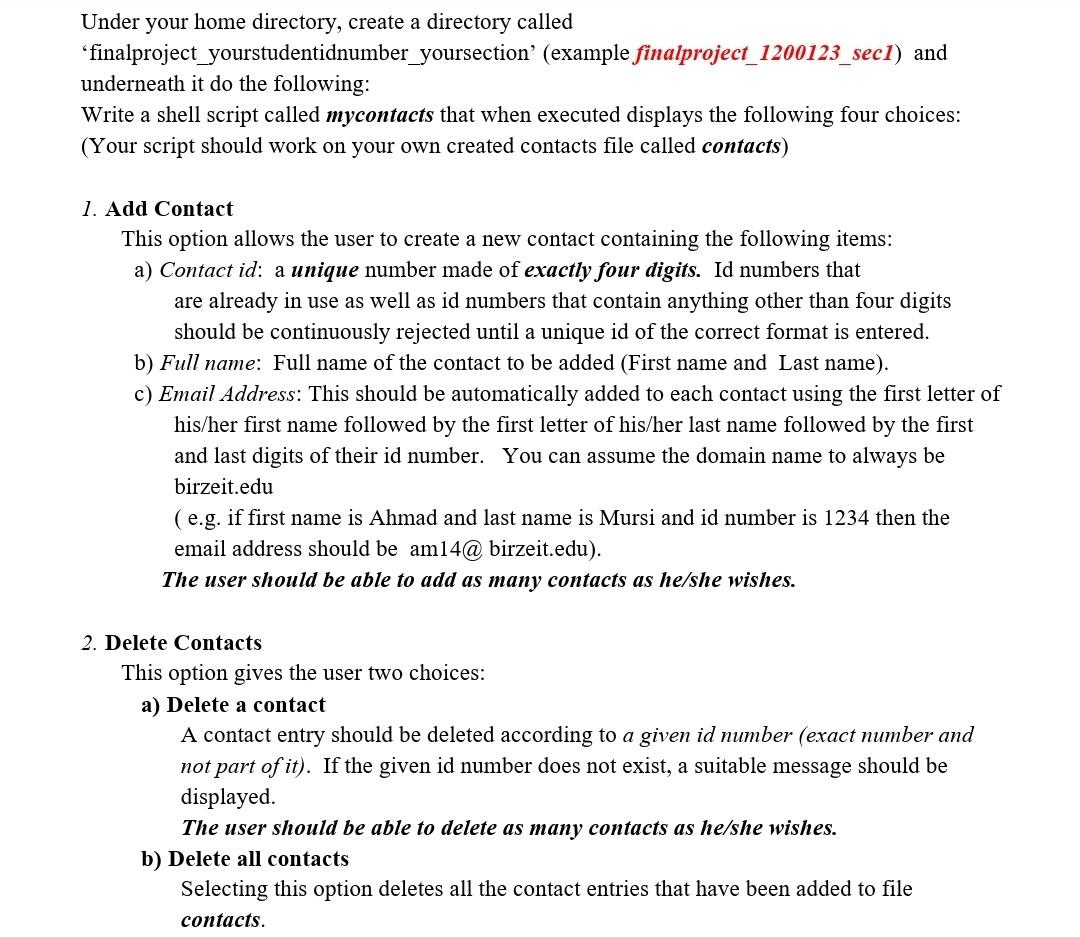 Solved Under your home directory, create a directory called | Chegg.com