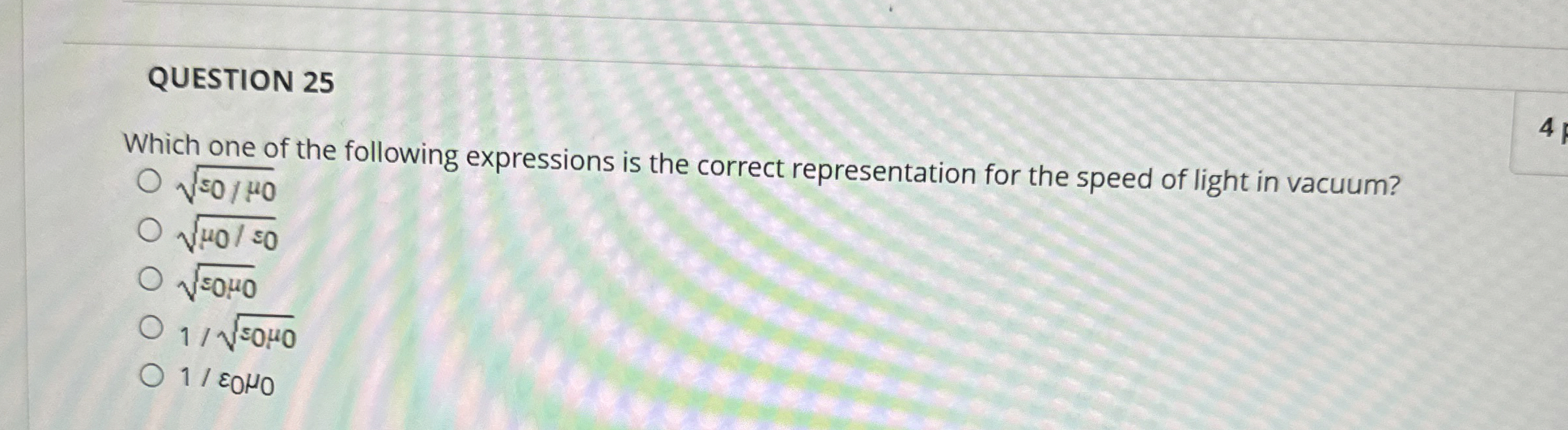 Solved QUESTION 25Which one of the following expressions is | Chegg.com