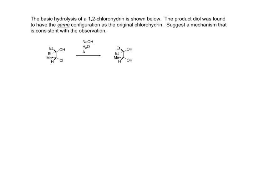 Solved The basic hydrolysis of a 1,2-chlorohydrin is shown | Chegg.com