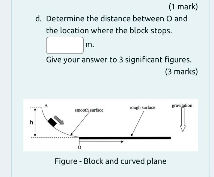 Solved The figure below shows a block sliding down a curved | Chegg.com
