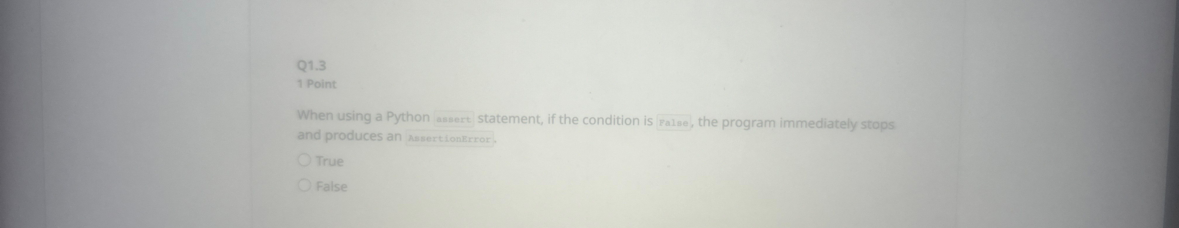 Solved Q131 ﻿pointwhen Using A Python Assert Statement If 9484