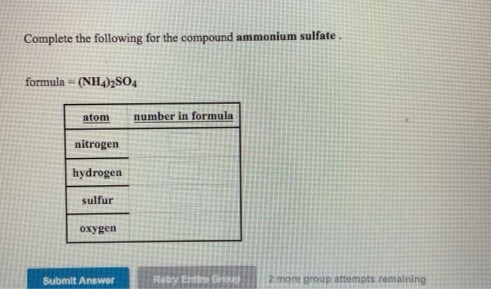 Solved Complete the following for the compound calcium | Chegg.com