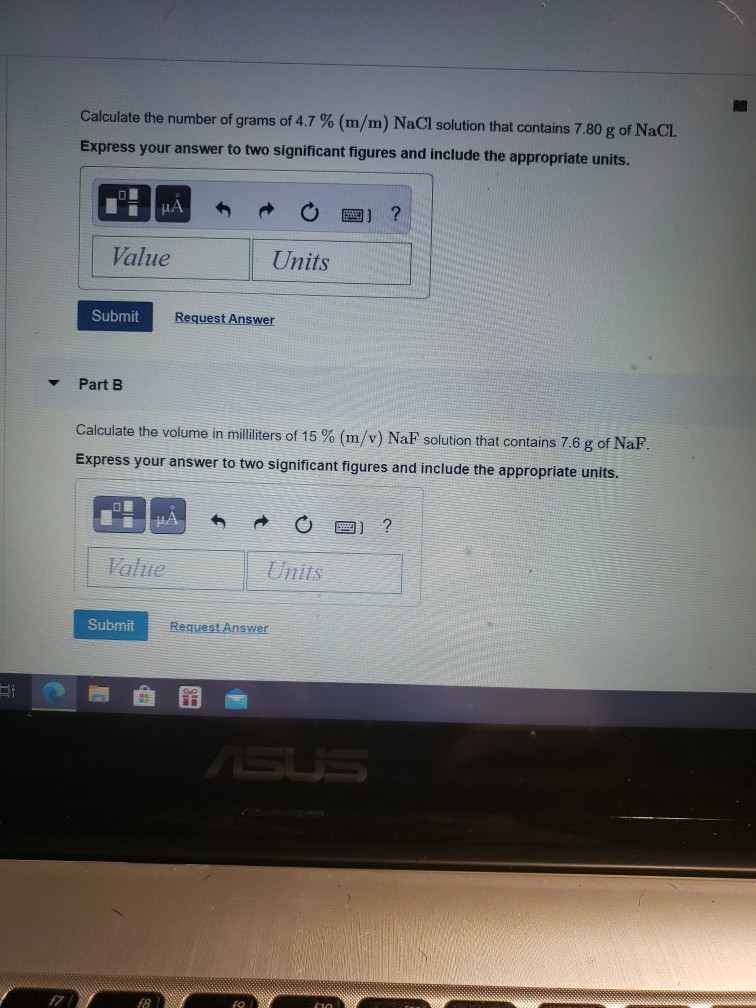 Solved Calculate the number of grams of 4.7 % (m/m) NaCl | Chegg.com