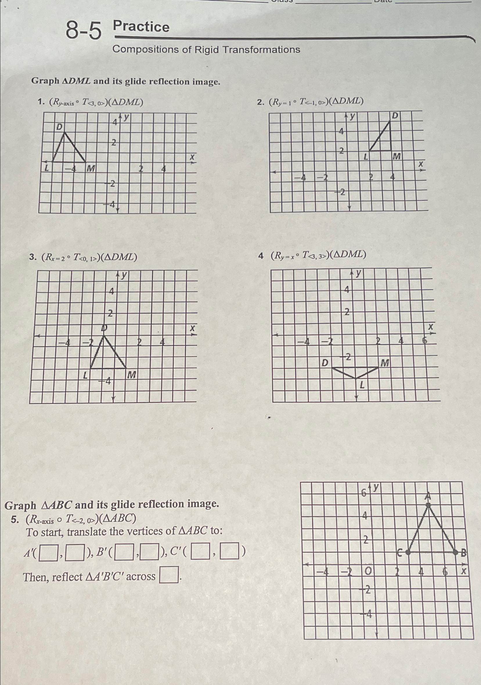 Solved 8-5 ﻿PracticeCompositions of Rigid | Chegg.com