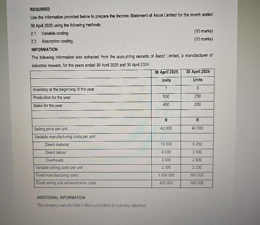 Solved REQUIREDUse the information provided below to prepare | Chegg.com