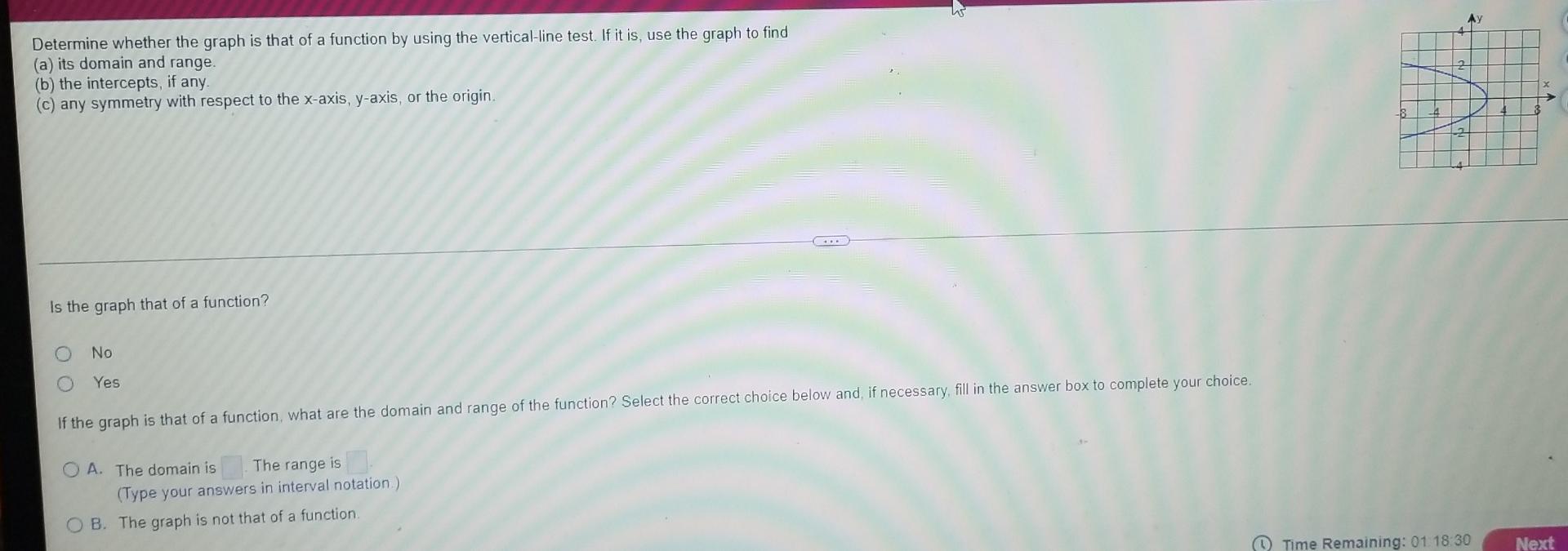 Solved ใน Determine whether the graph is that of a function | Chegg.com