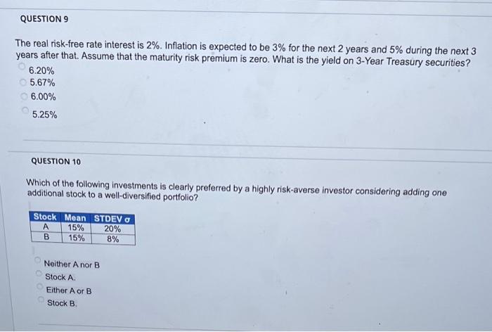 The real risk-free rate interest is 2%. Inflation is | Chegg.com