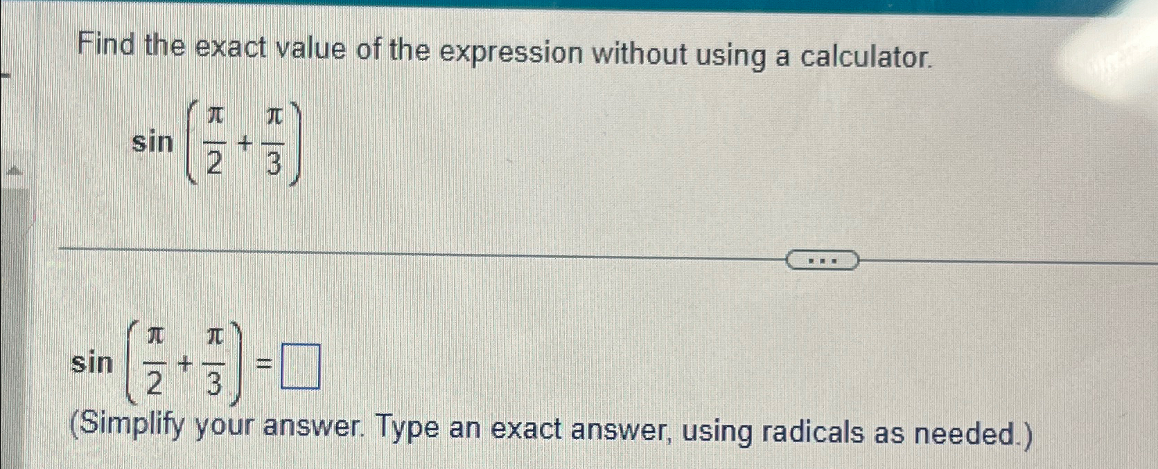 Solved Find the exact value of the expression without using | Chegg.com