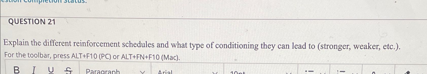 Solved QUESTION 21Explain the different reinforcement | Chegg.com