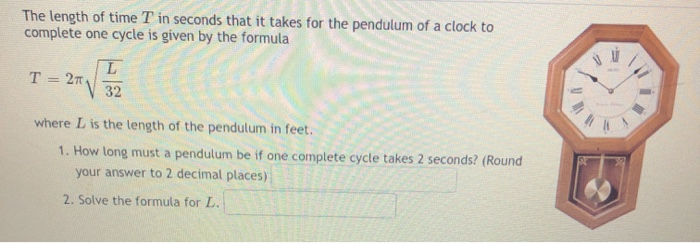 Solved The length of time T in seconds that it takes for the | Chegg.com