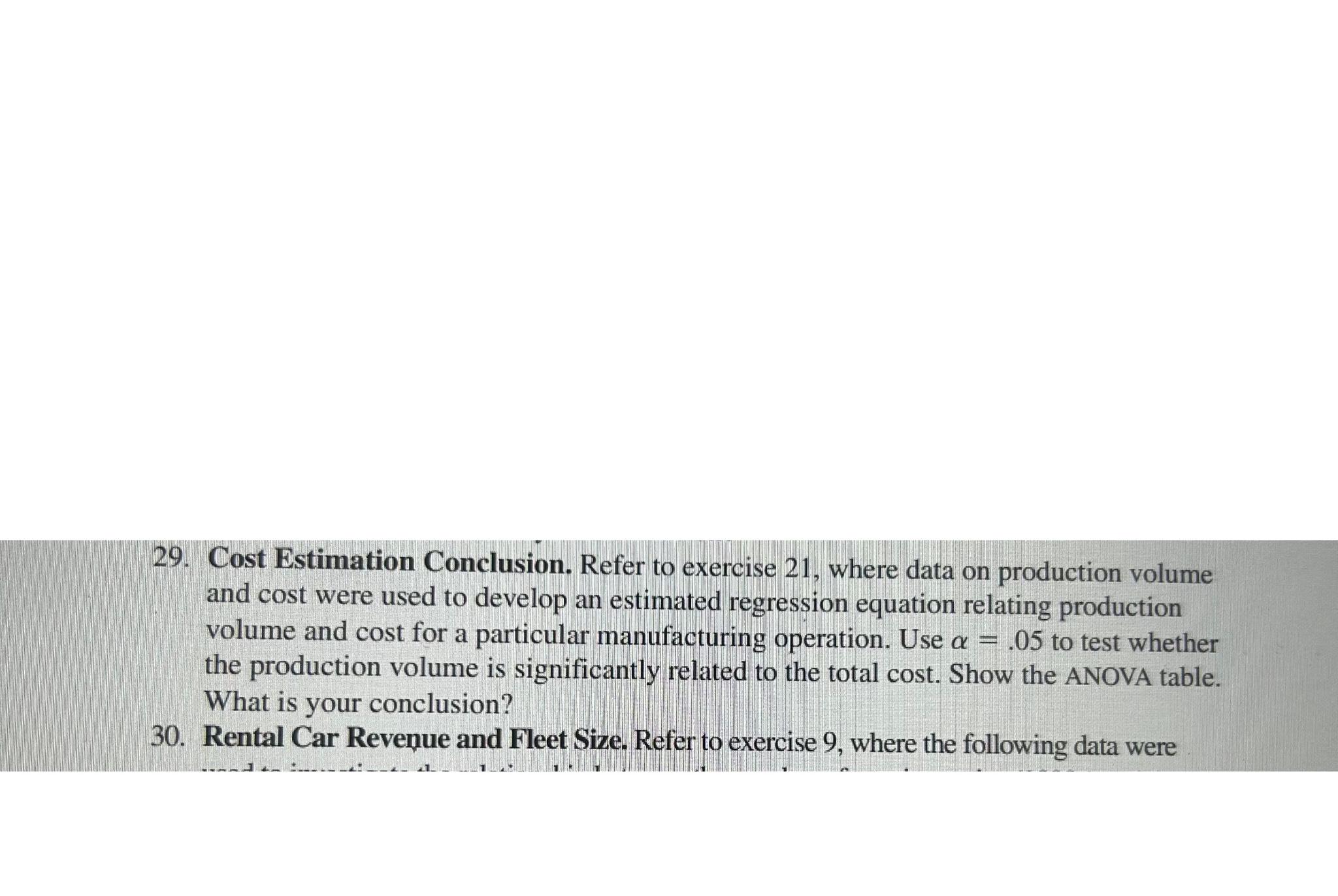 Cost Estimation Conclusion Refer To Exercise 21
