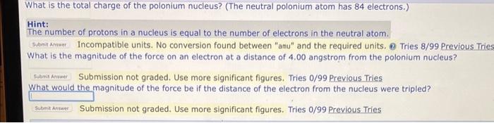 Solved What is the total charge of the polonium nucleus? | Chegg.com