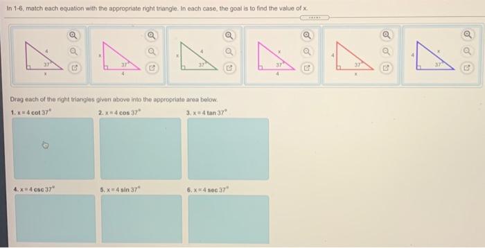 Solved In 1-6. match each equation with the appropriate | Chegg.com