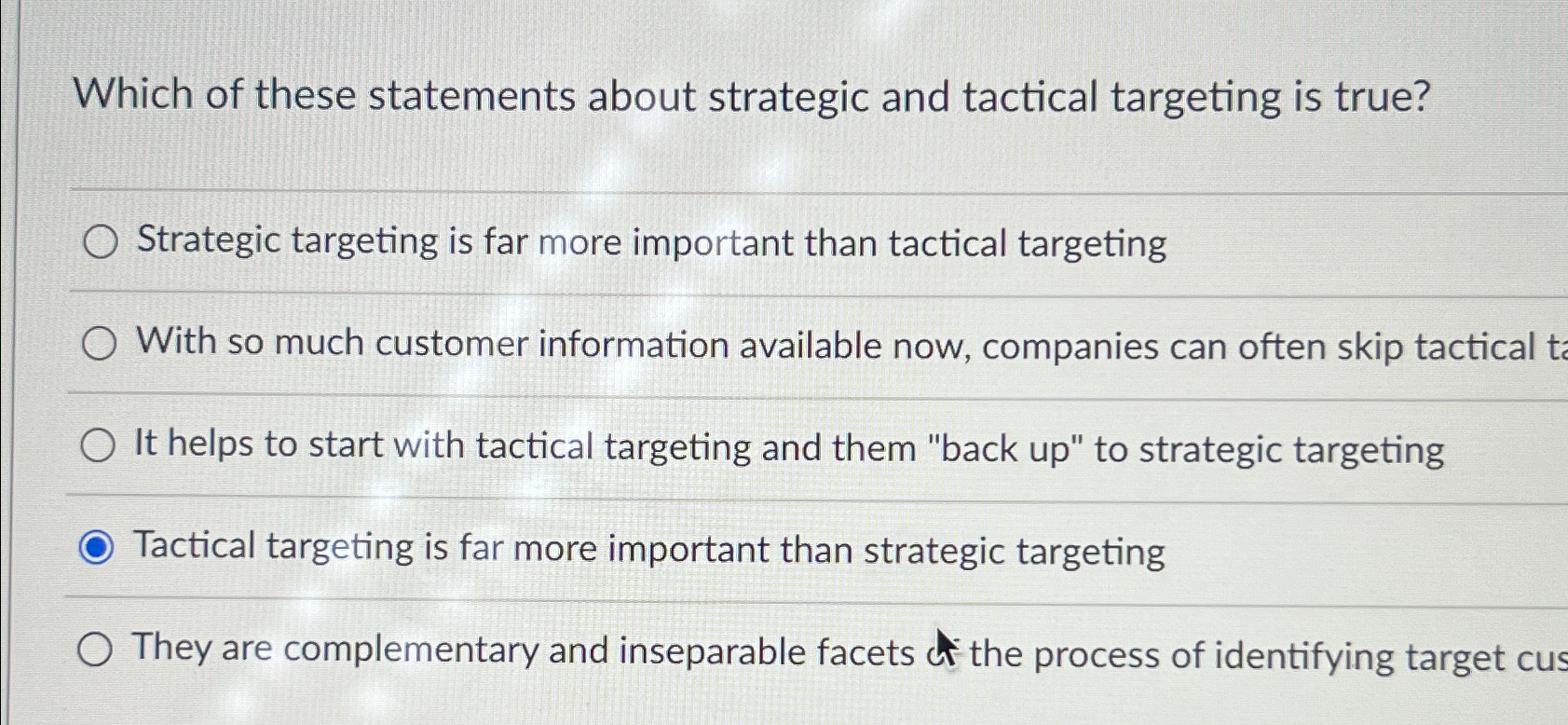 Solved Which of these statements about strategic and | Chegg.com