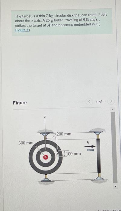 Solved The target is a thin 7 kg circular disk that can | Chegg.com