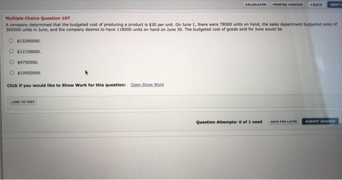 Solved CALCULATOR PRINTER VERSION 4 « BACK NEXT Multiple | Chegg.com