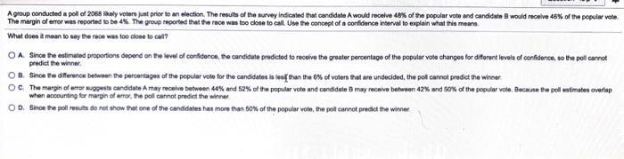 Solved A group conducted a pol of 2068 haly voters just | Chegg.com