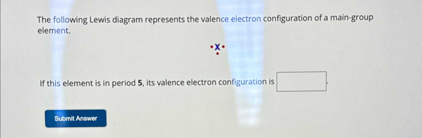 Solved The following Lewis diagram represents the valence | Chegg.com
