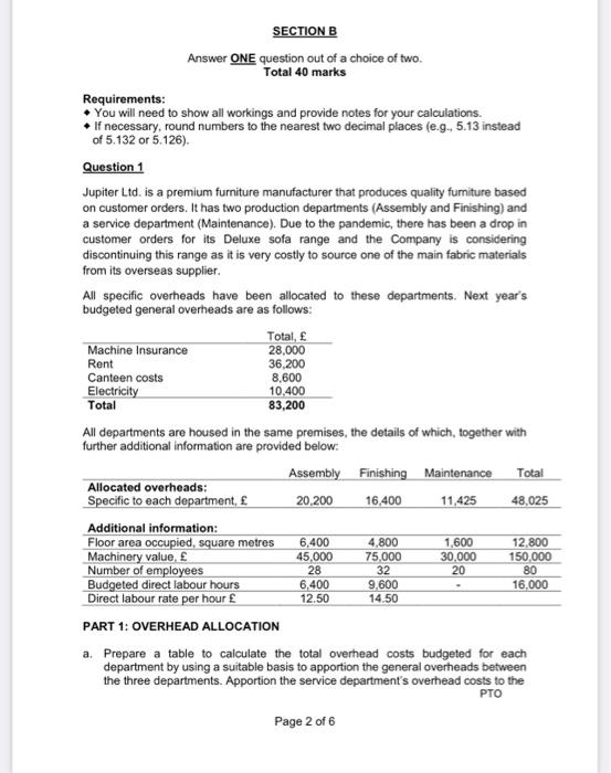 Solved production departments using the most appropriate | Chegg.com