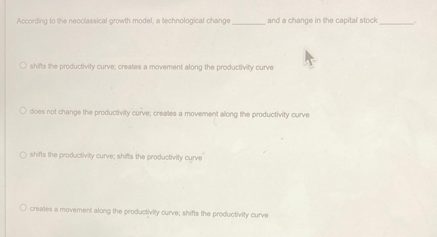 Solved According to the neoclassical growth model, a | Chegg.com