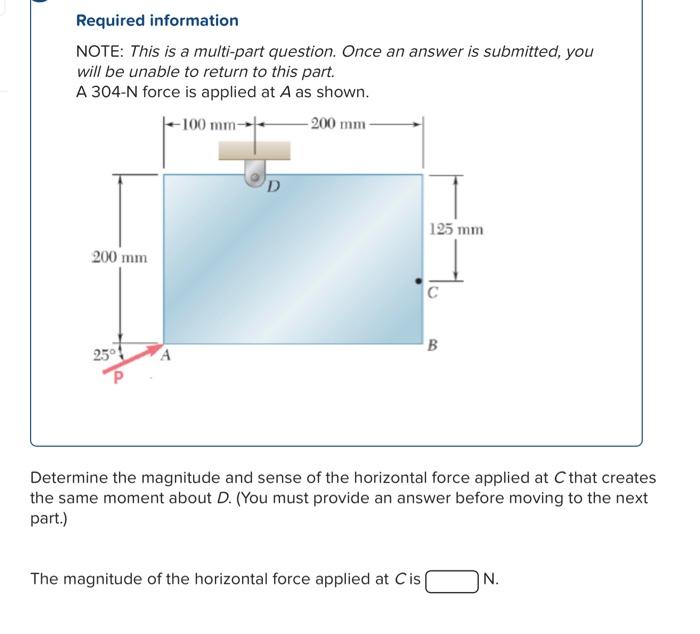 Solved Required information NOTE: This is a multi-part | Chegg.com