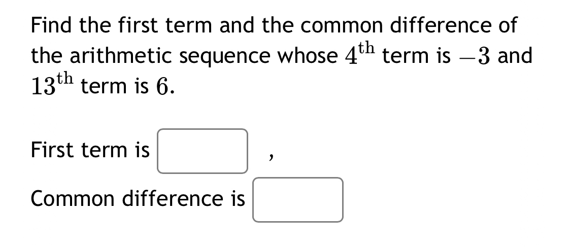 Solved Find the first term and the common difference of the | Chegg.com