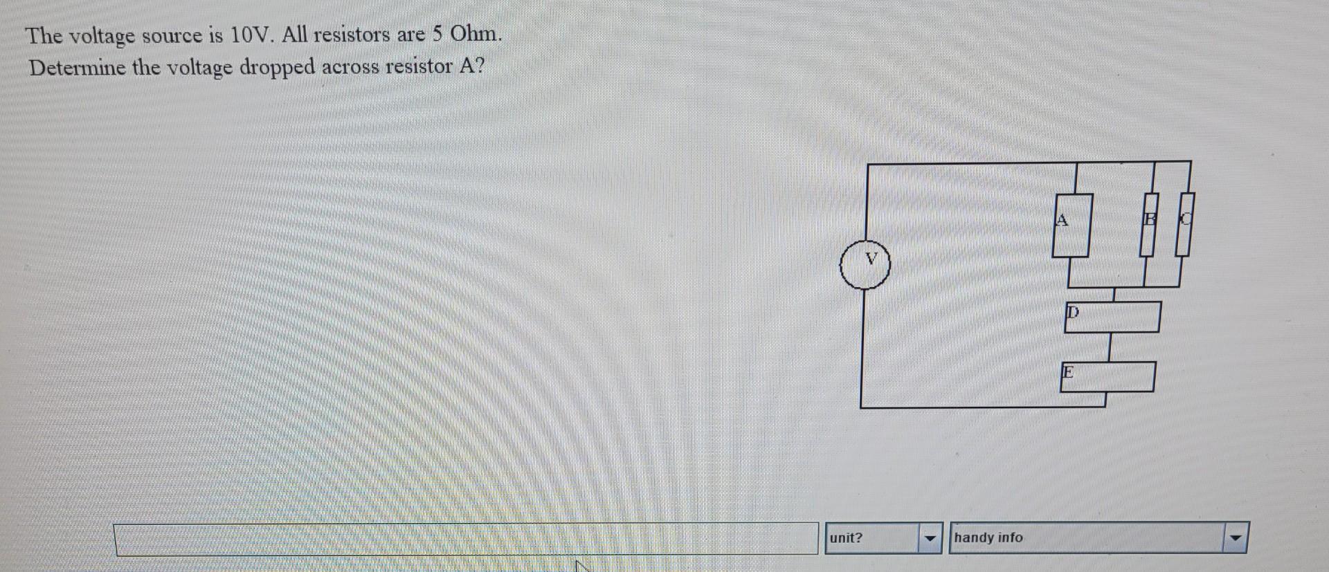 Solved The voltage source is 10 V. All resistors are 5Ohm. | Chegg.com