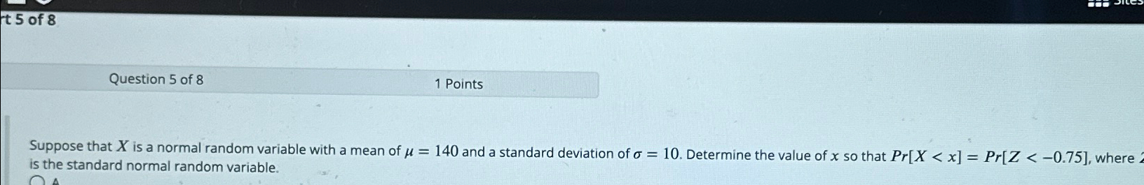 Solved Suppose that x ﻿is a normal random variable with a | Chegg.com