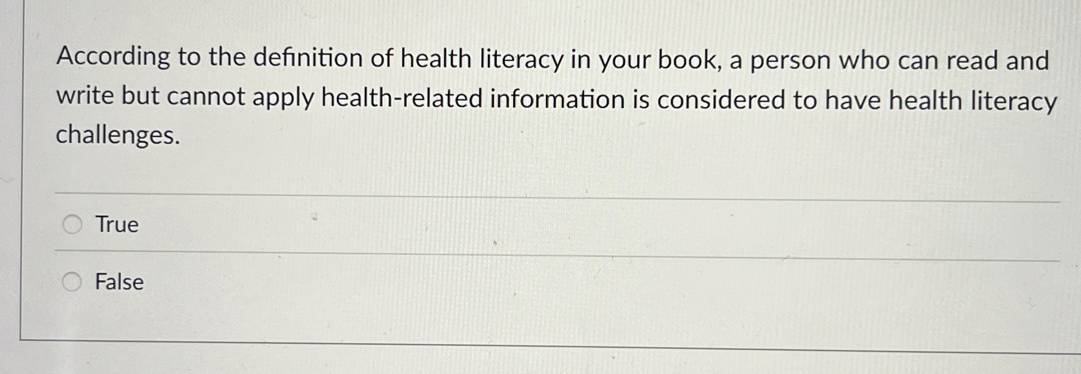 Solved According to the definition of health literacy in | Chegg.com