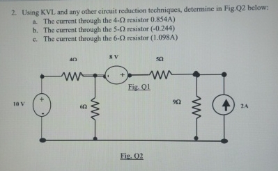 Solved Using KVL and any other circuit reduction techniques, | Chegg.com