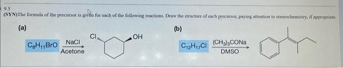 Solved SYN)The formula of the precursor is given for each of | Chegg.com