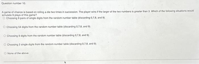 Solved A game of chance is based on rolling a die two times | Chegg.com