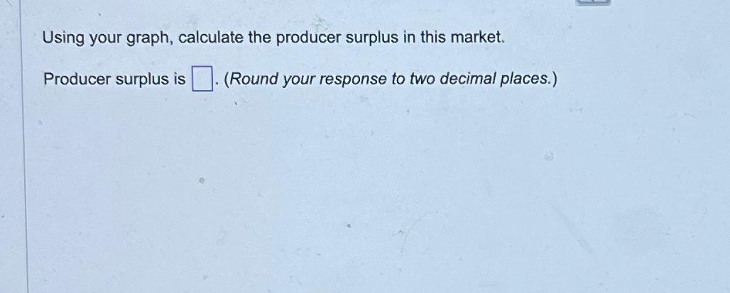 Solved Using your graph, calculate the producer surplus in | Chegg.com